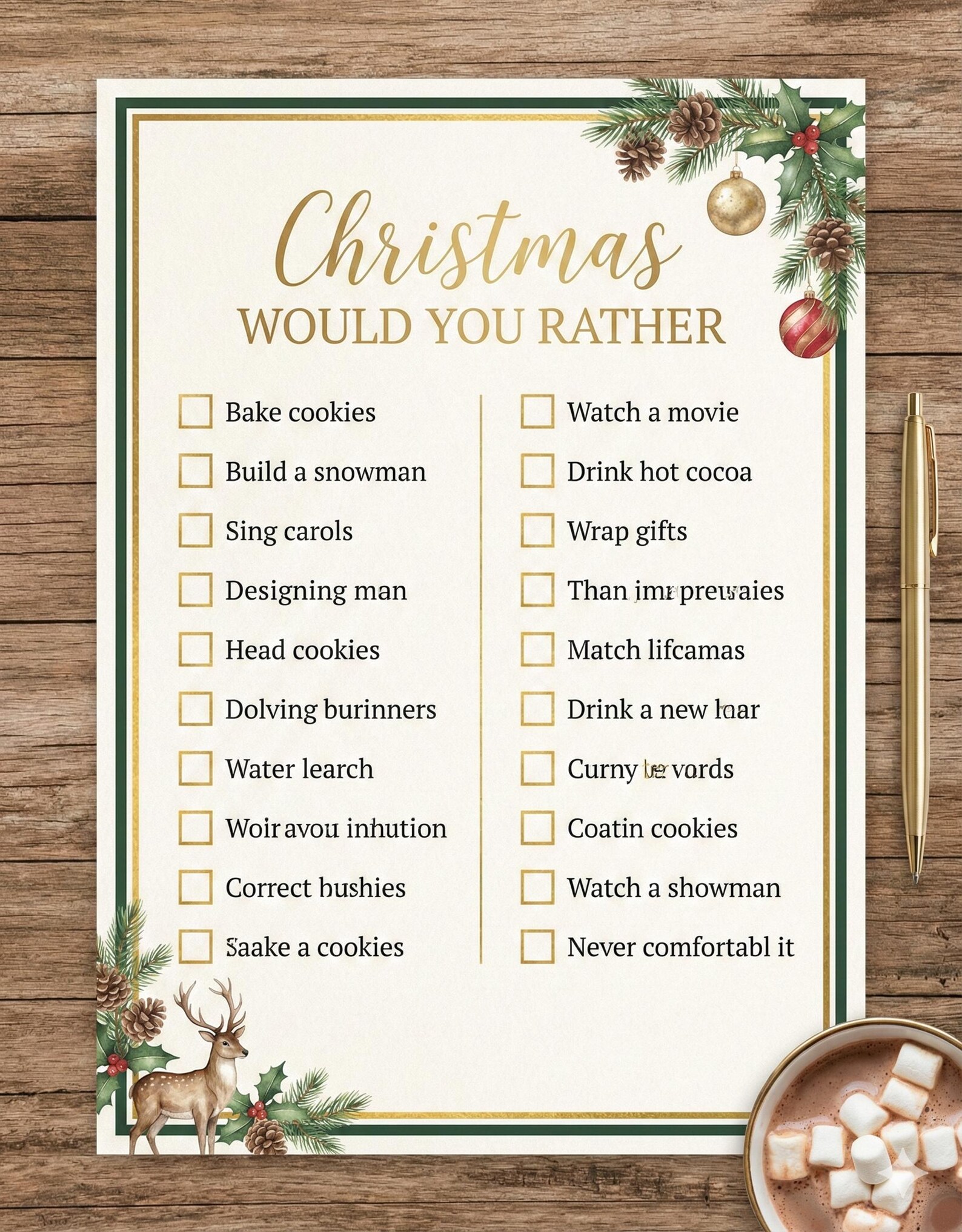 Christmas Would You Rather Game | Holiday Party Game | Christmas ...
