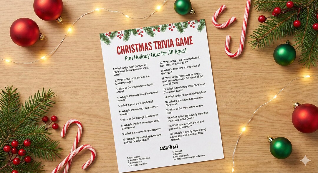 Christmas Trivia Game Printable | Fun Holiday Quiz for Kids & Adults ...