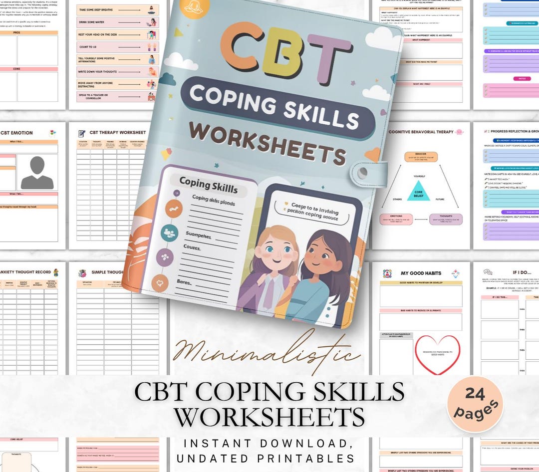 CBT Coping Skills Worksheets | Cognitive Behavioral Therapy PDF ...