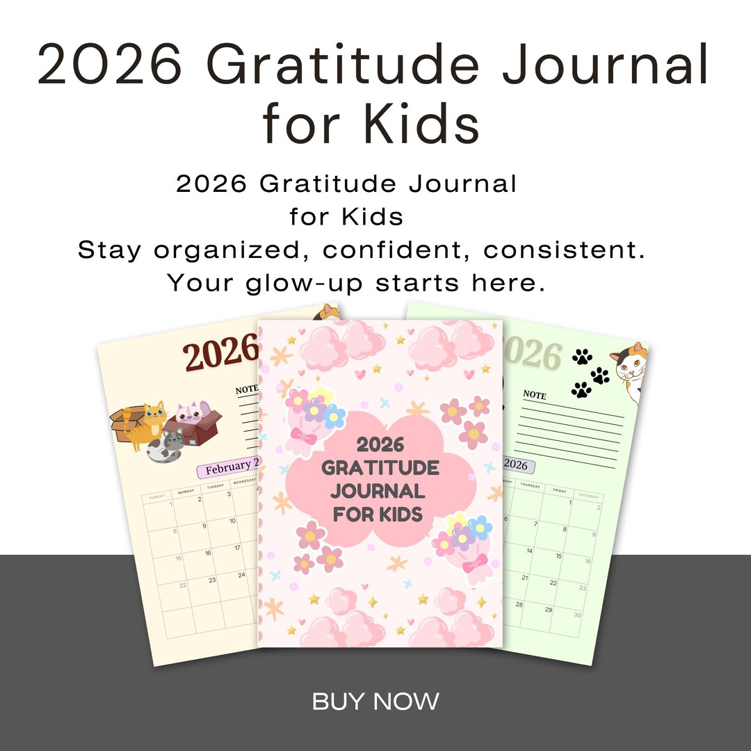 2026 Gratitude Journal for Kids | Daily Thankfulness Prompts, Mood ...