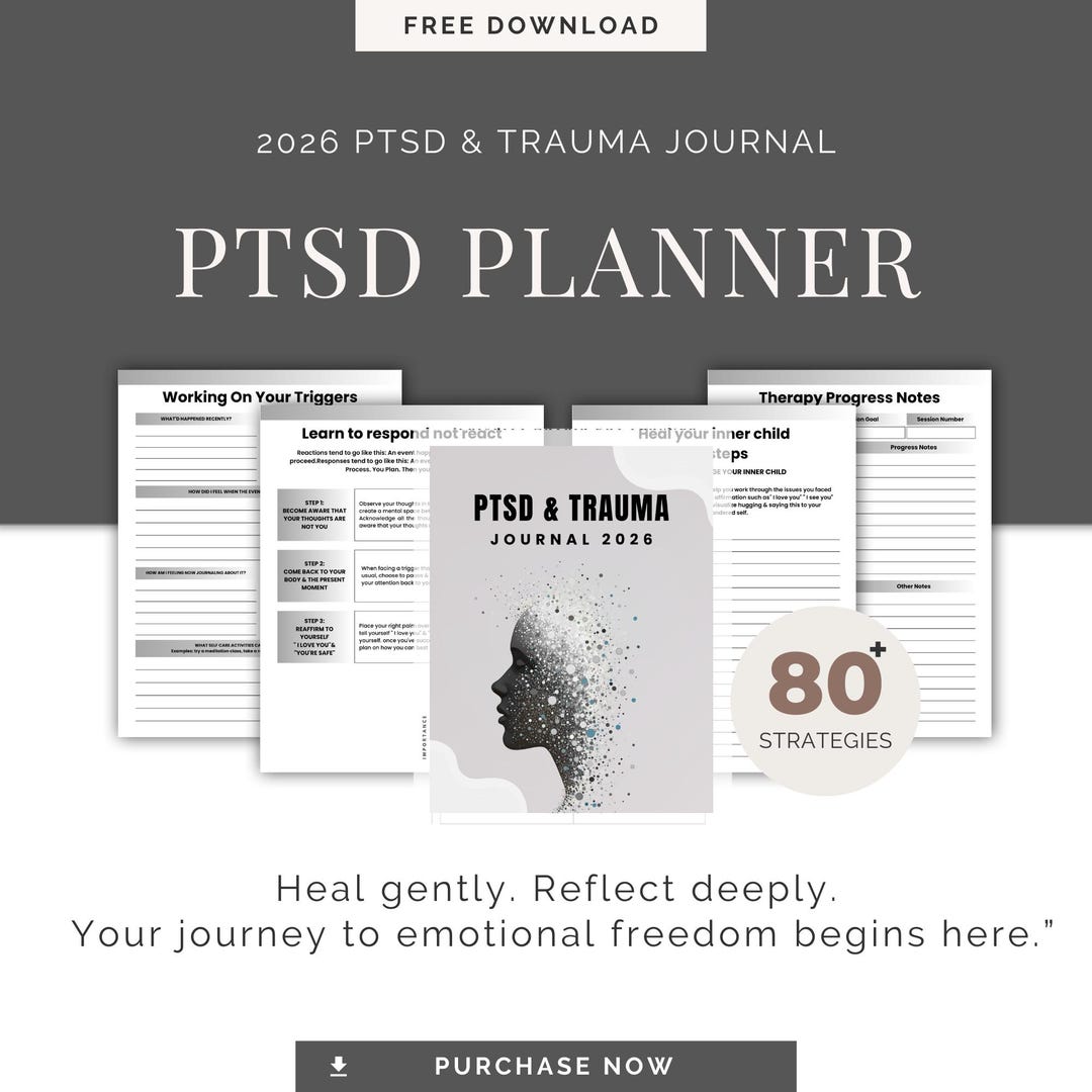 2026 PTSD Trauma Healing Journal | Mental Health Workbook | Emotional ...