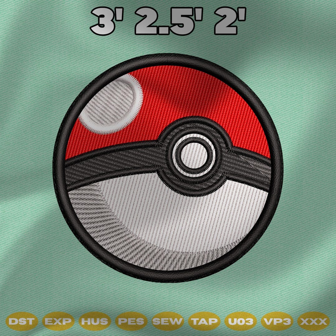 Pokeball | Embroidery Design - Etsy