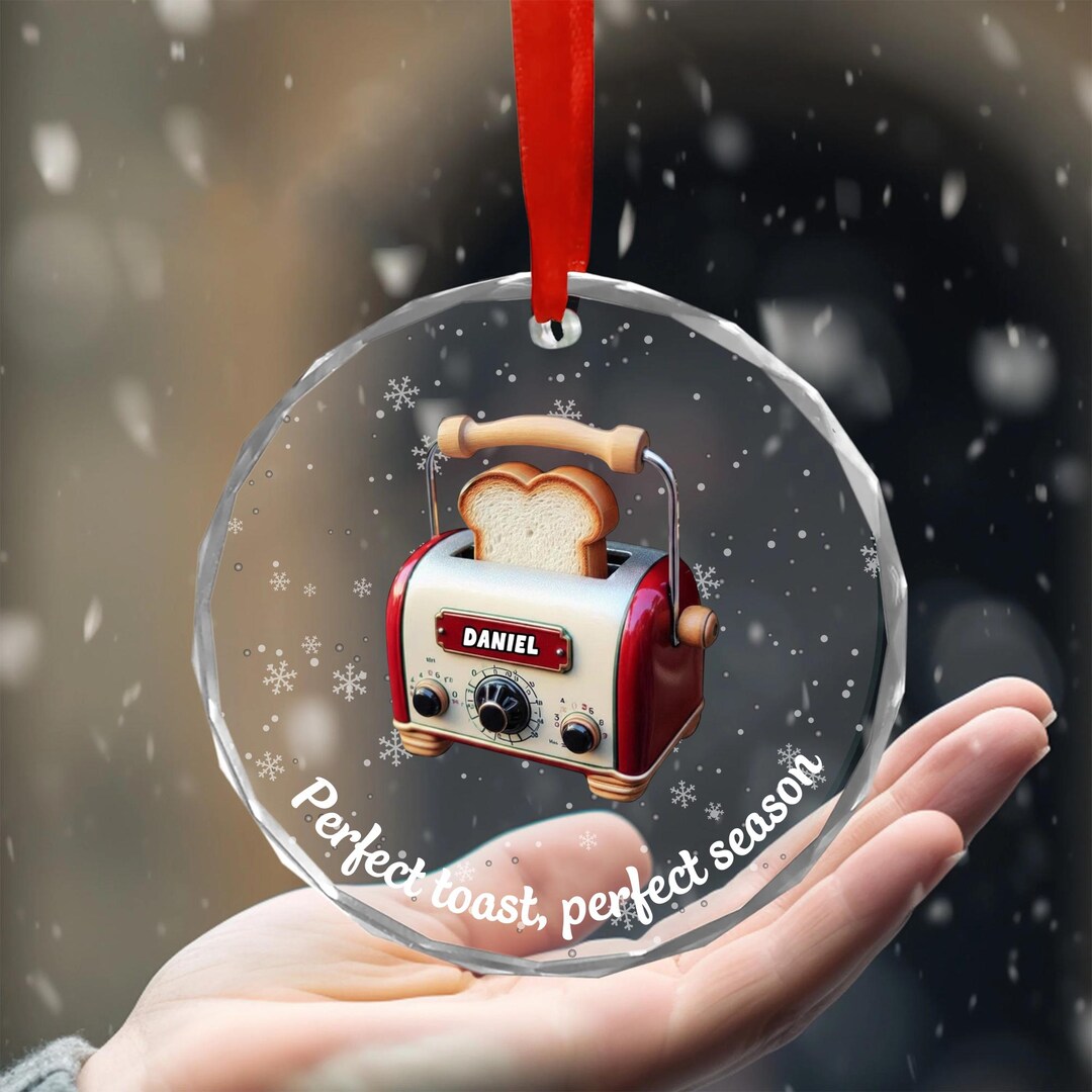 Personalized Toaster Christmas Glass Ornament, Toaster Ornament Home ...