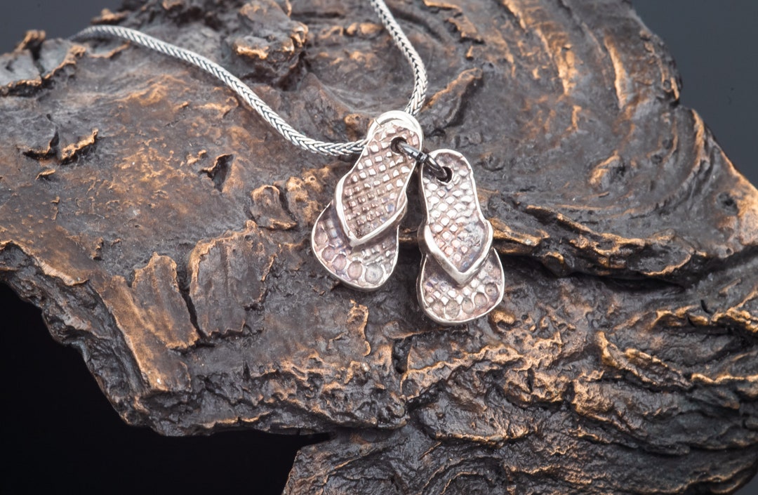 Sterling Silver Flip Flops/sandals Pendant Necklace - Etsy