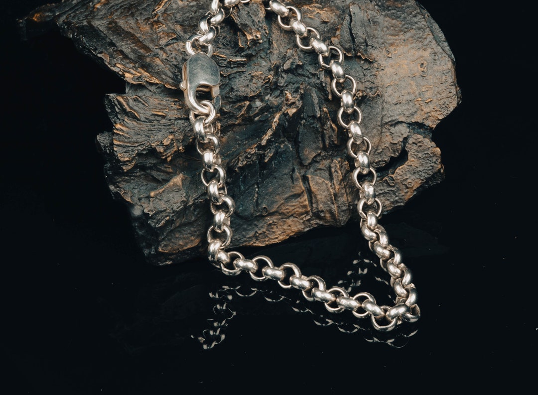 Sterling Silver Rolo Link Bracelet: Durable Lobster Clasp - Etsy