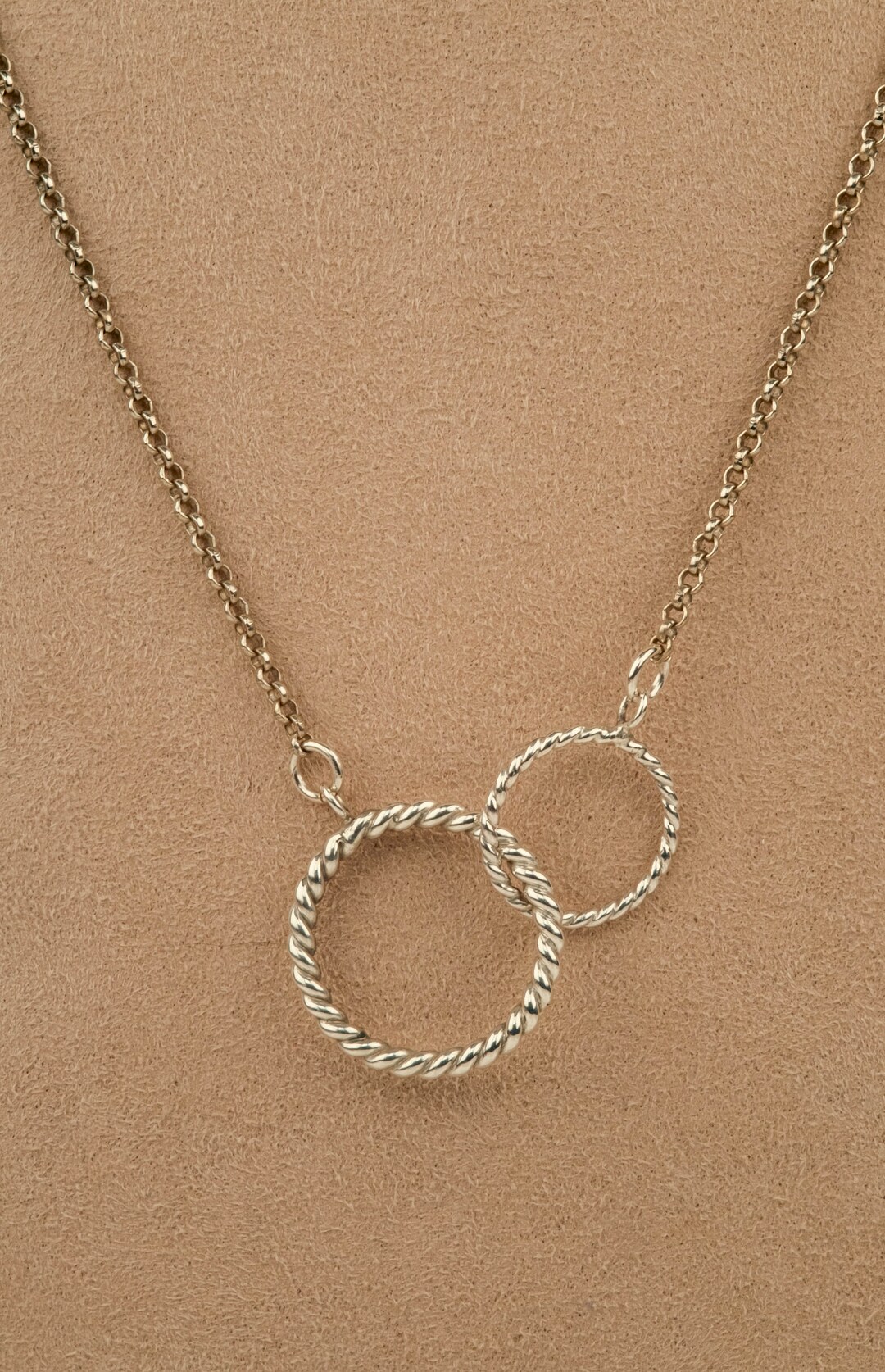 Interlocking Sterling Silver Rings Necklace - Etsy