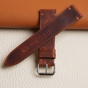 Handmade Vintage Leather Watch Strap, Customizable Sizes - Etsy