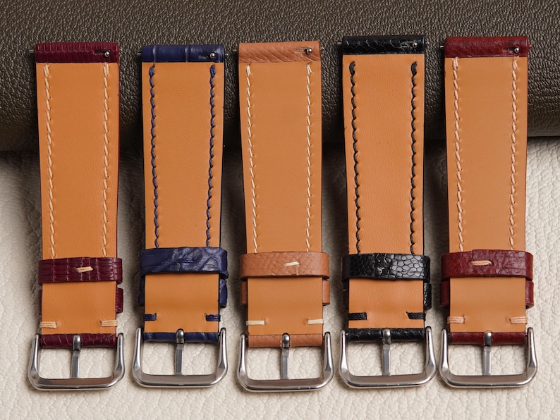 Handmade Vintage Leather Watch Strap, Customizable Sizes - Etsy