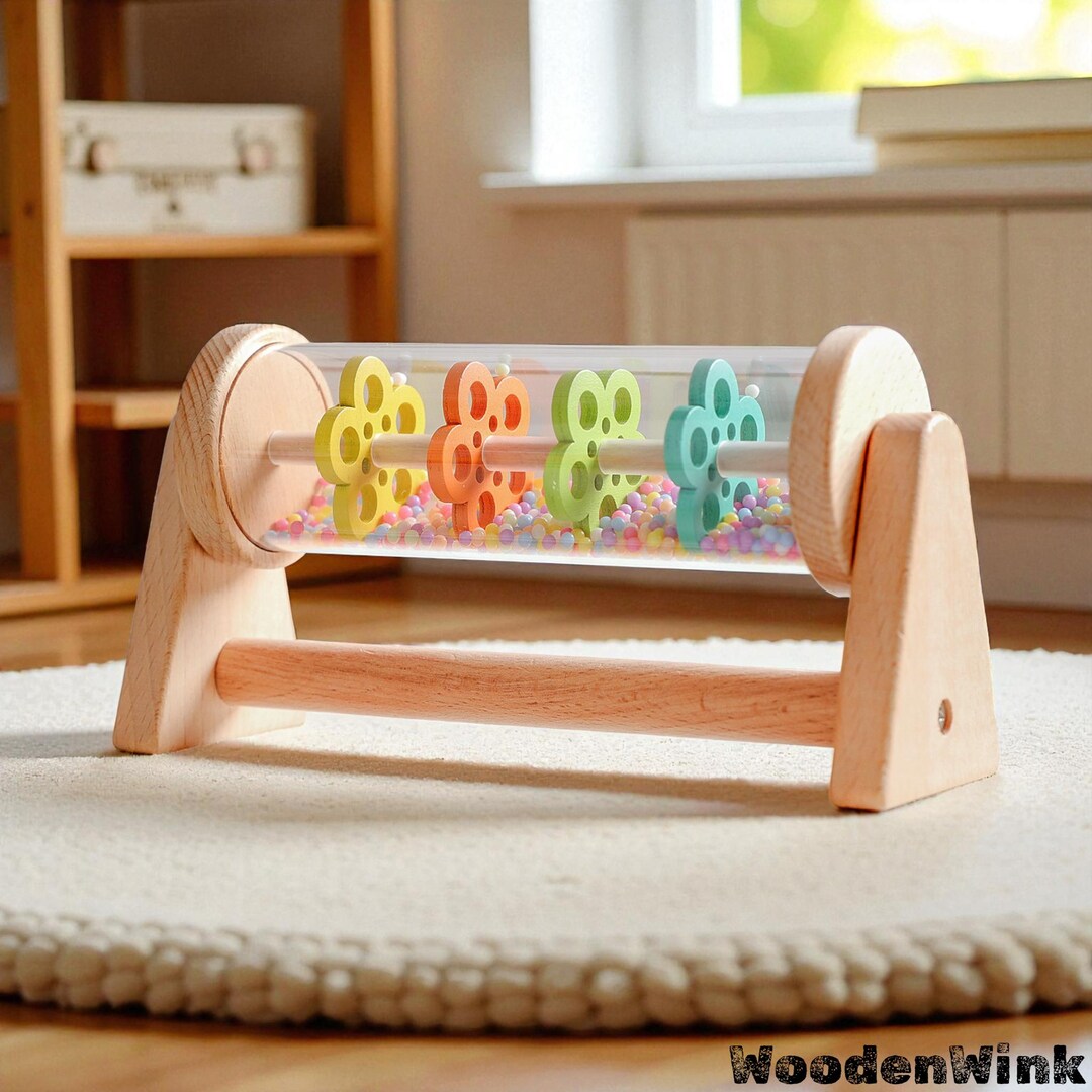 Montessori Wooden Rain Sound Tube - Baby Wooden Rattle | Sensory ...