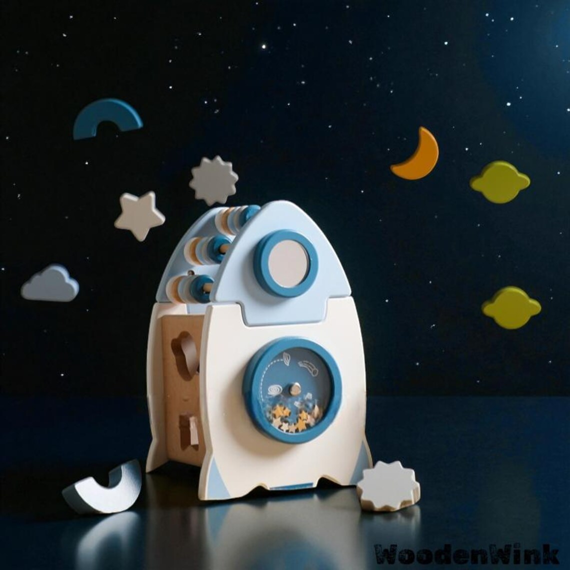 Crafted Wooden Rocket Montessori I Space Toy for Babies | Educational ...