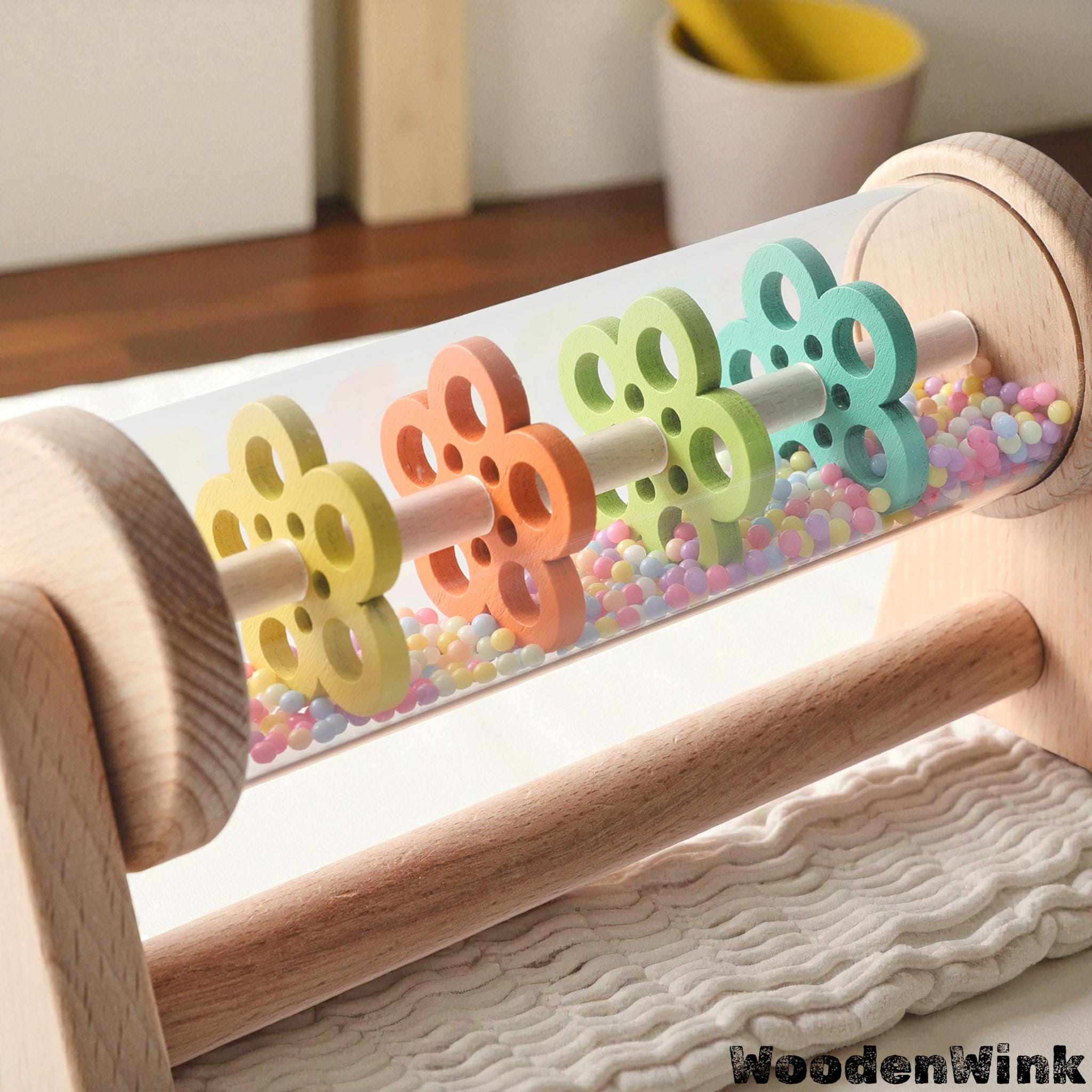 Montessori Wooden Rain Sound Tube - Baby Wooden Rattle | Sensory ...