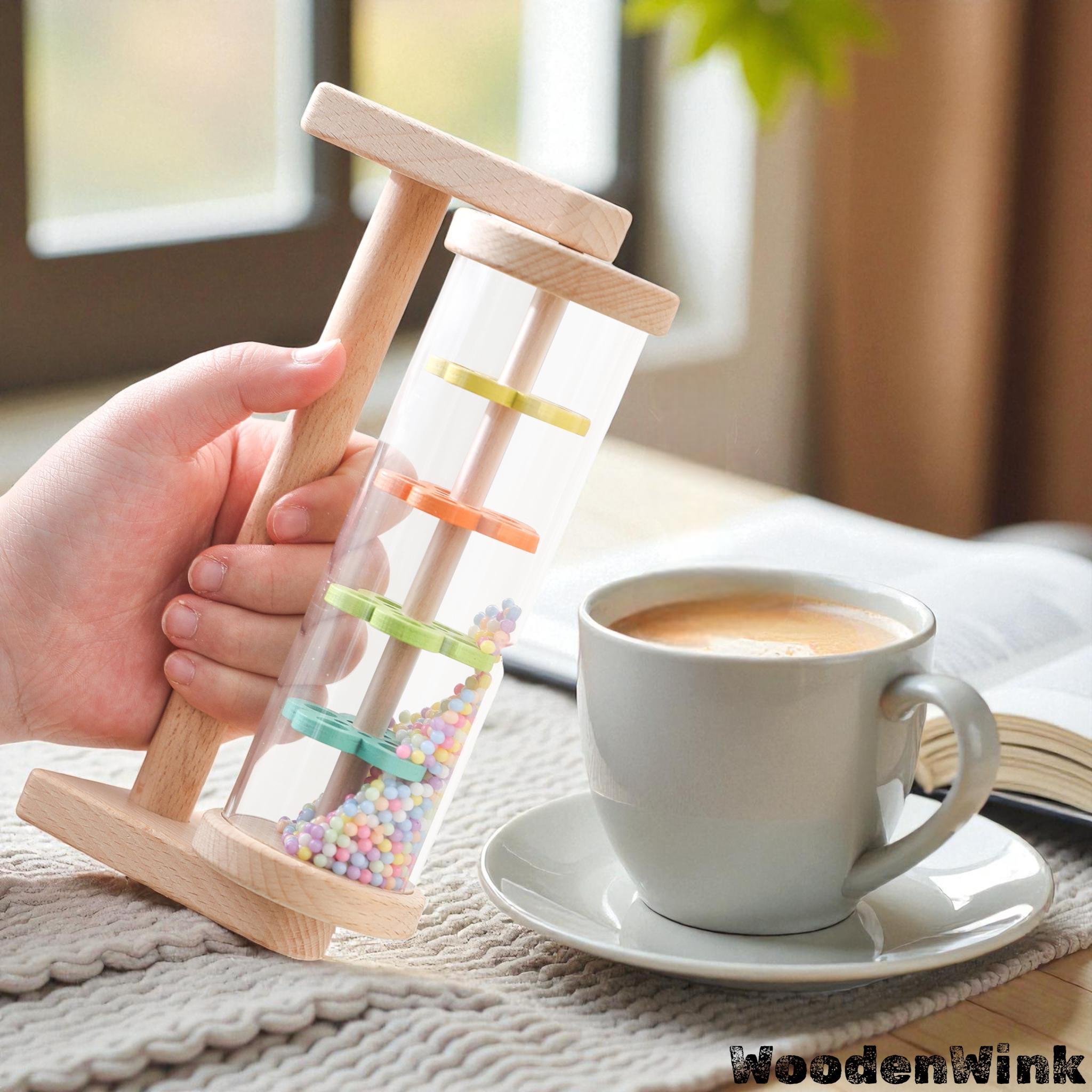 Montessori Wooden Rain Sound Tube - Baby Wooden Rattle | Sensory ...