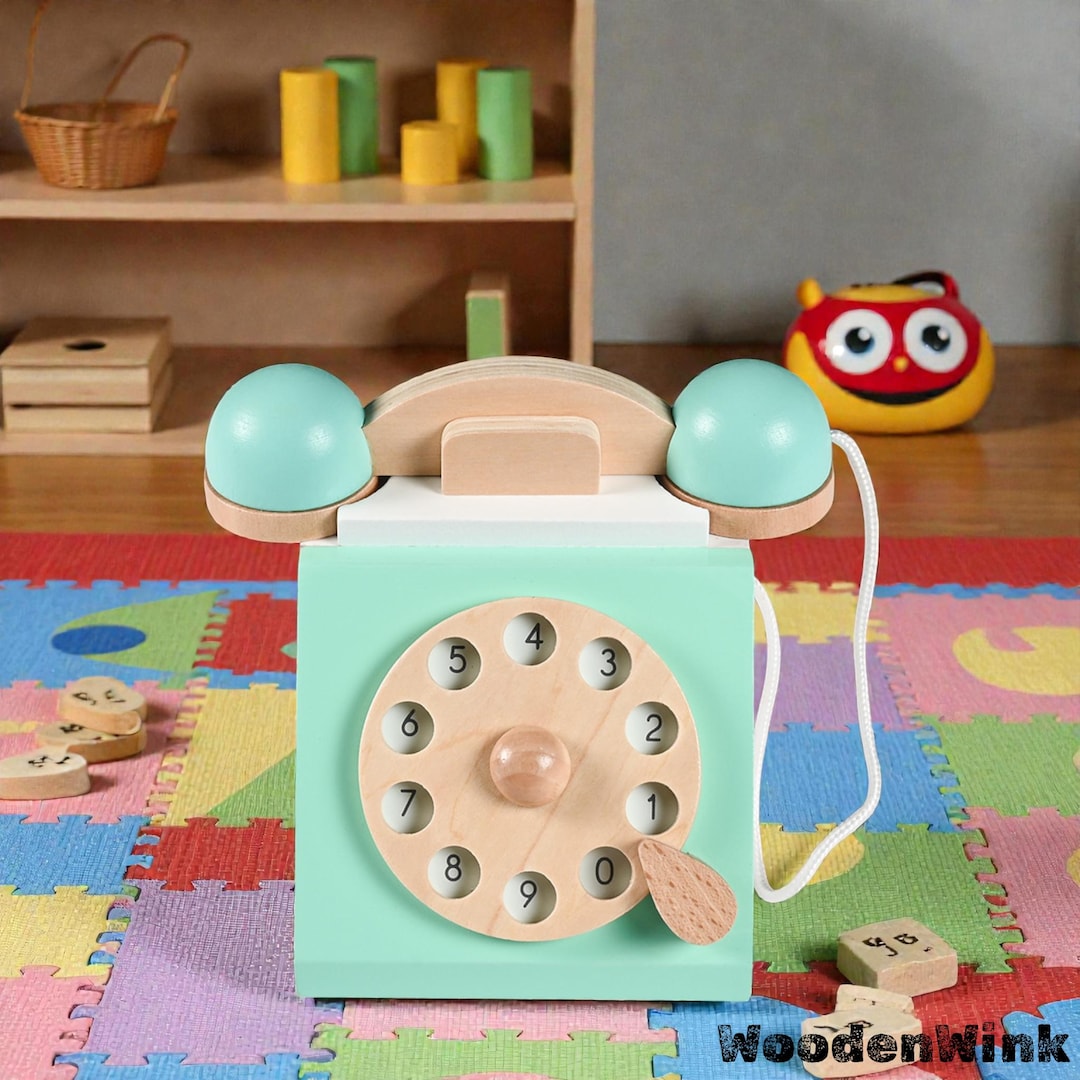 Montessori Wooden Phone Toy - Pretend Play Wooden Toys | Educational ...
