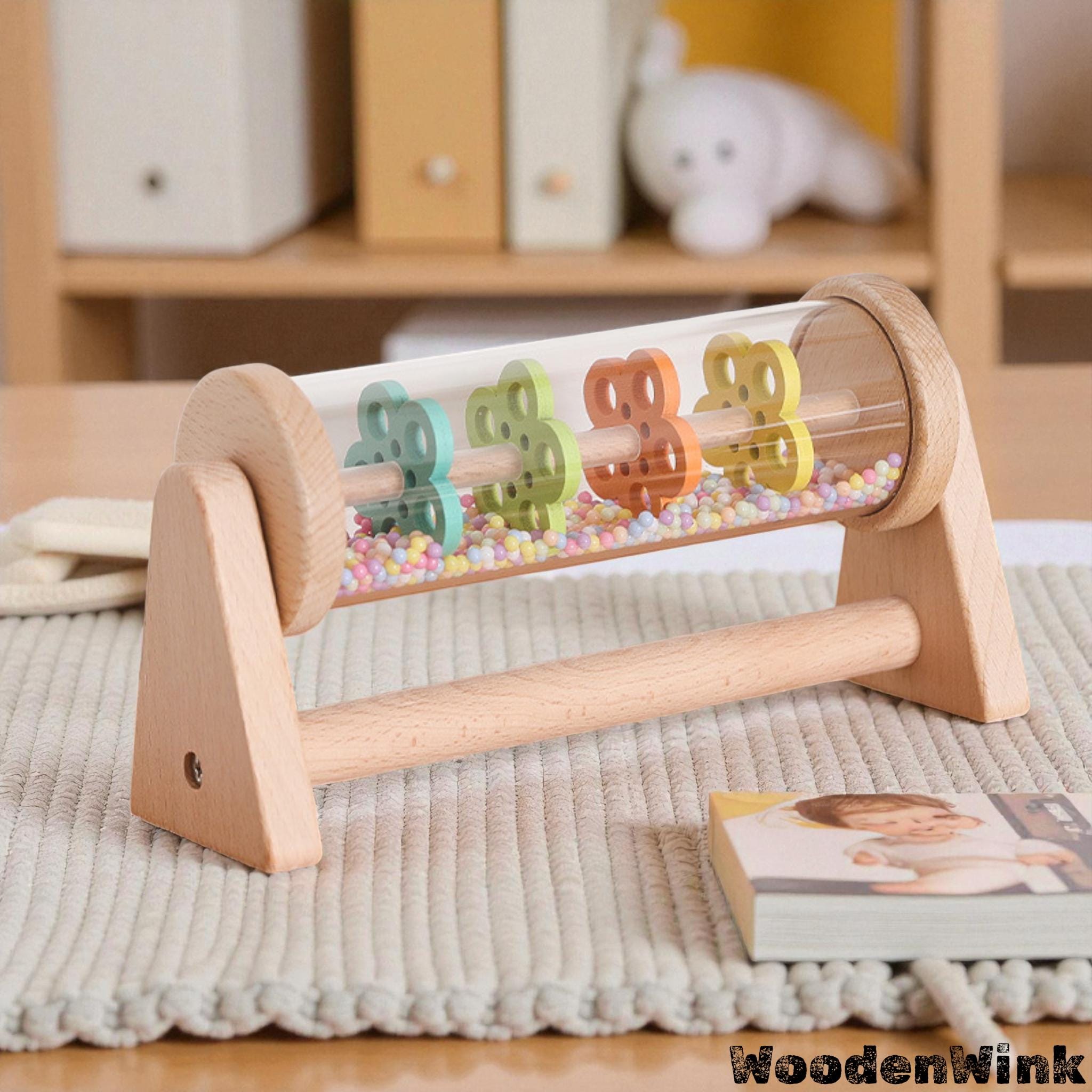 Montessori Wooden Rain Sound Tube - Baby Wooden Rattle | Sensory ...