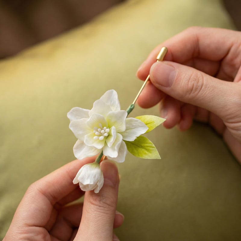Silk Flowers Bridal Pins - Etsy