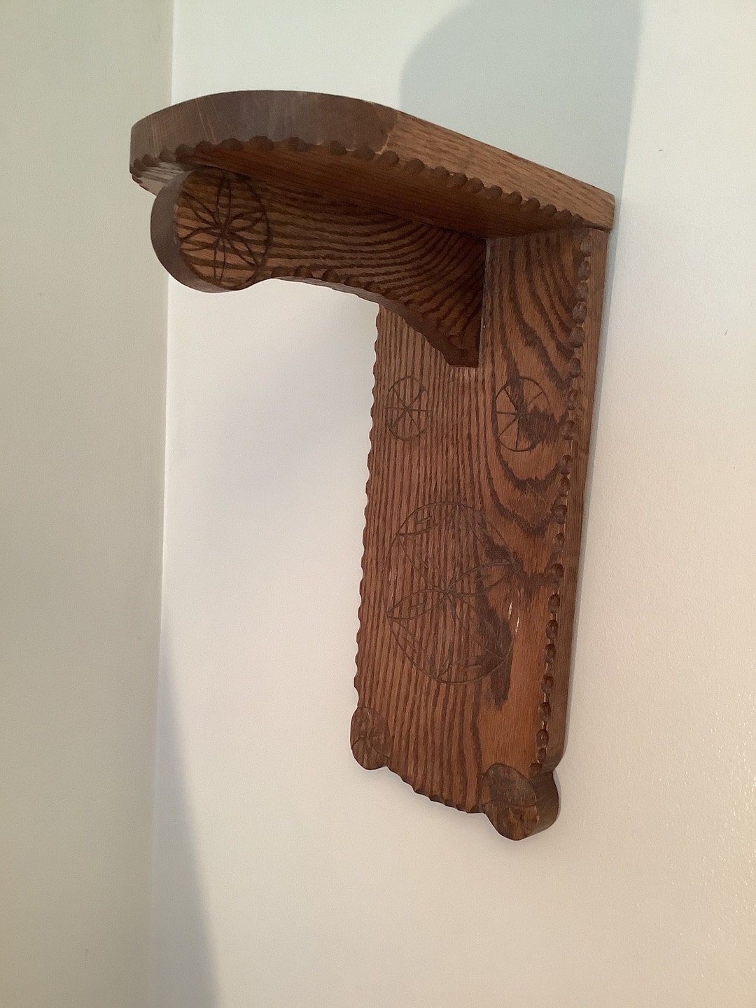 Hand Carved Oak Shelf -- Pennsylvania Dutch Carving Style by Niron ...