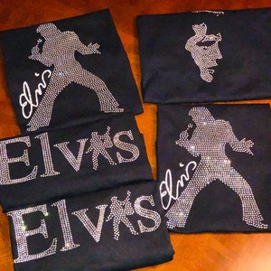 Elvis Presley Name Rhinestone Tee Elvis Bling/elvis Design - Etsy