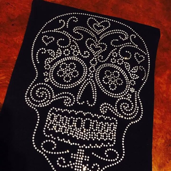 Rhinestone Skull - Etsy