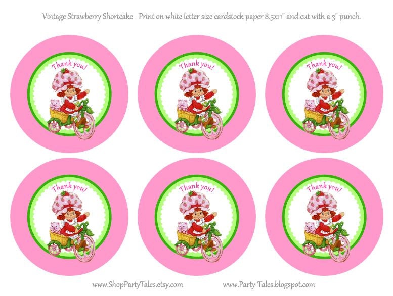 Free Printable Strawberry Shortcake Cupcake Toppers