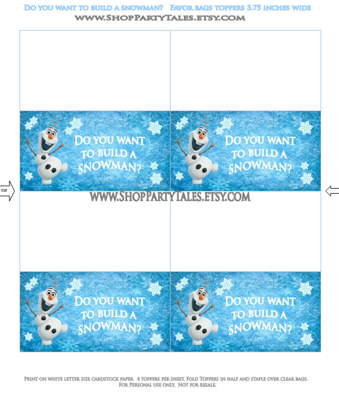 FROZEN Disney Princess Anna Elsa Girl Birthday Party Favors - Etsy