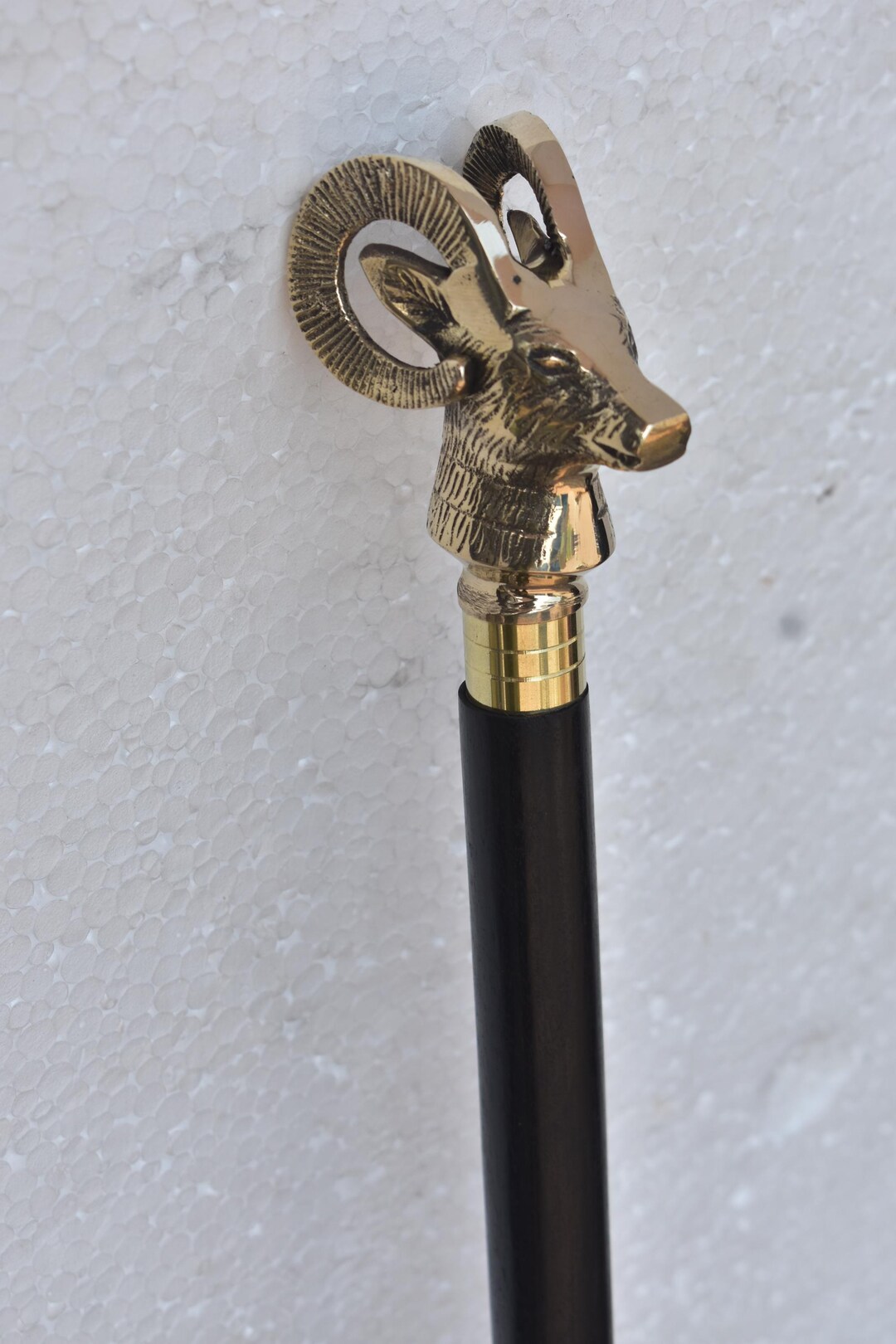 Handmade Goat Handle Wooden Staff – Unique Walking Cane for Outdoor Use ...
