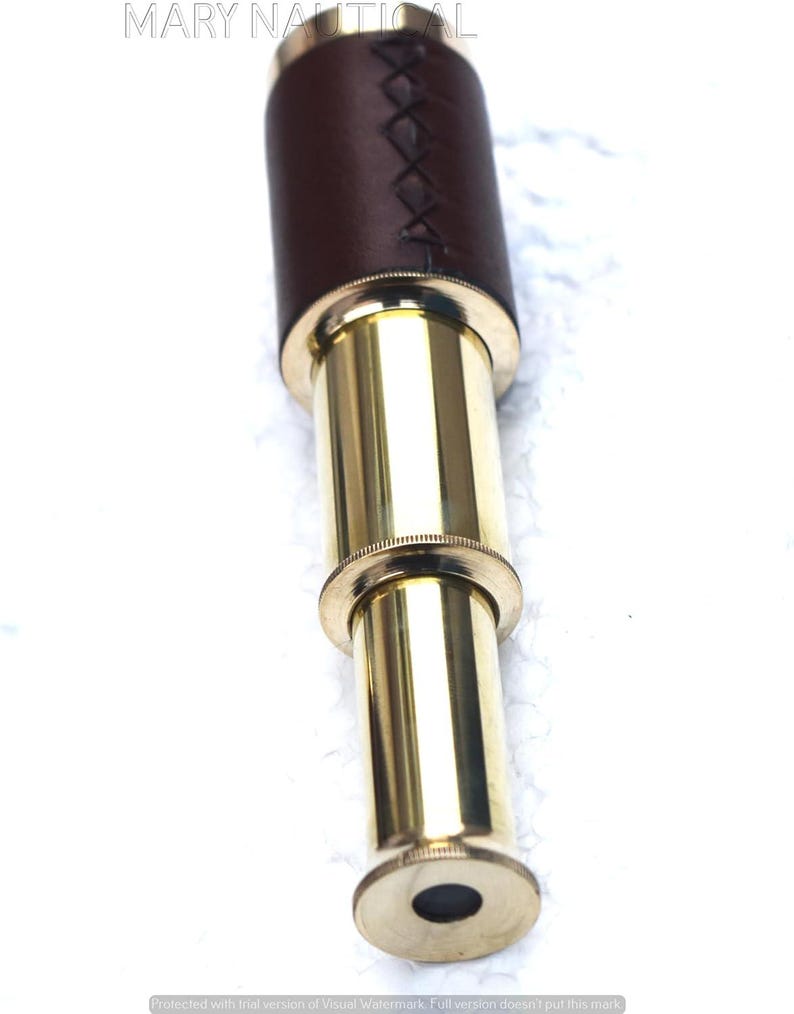 Buy Solid Brass Spyglass Telescope – 6" Nautical Monocular With Wooden ...