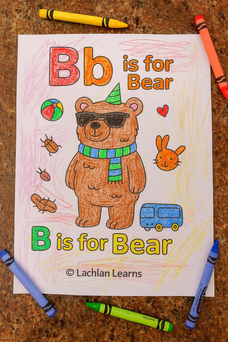 Lachlan Learns His Alphabet Coloring Book | Homeschool Printable - Etsy