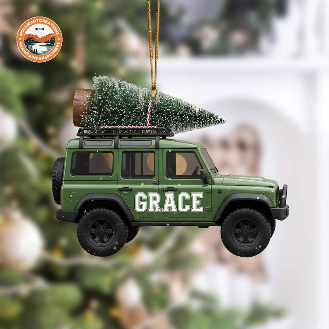 Land Rover Defender Christmas Tree Ornament, Custom Name Off-road ...