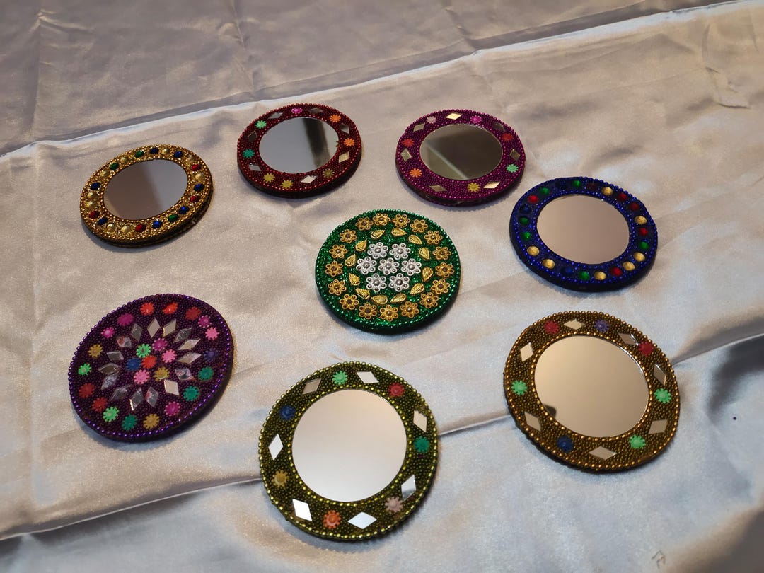 Handcrafted Indian Kutch Mirror Patches Vibrant Embroidered Shisha - Etsy