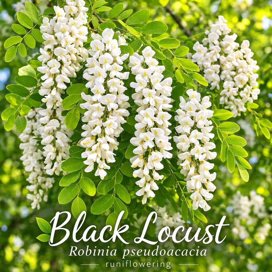 30 Black Locust Tree Seeds: Fast Growing, Fragrant White Flowers, Hardy ...