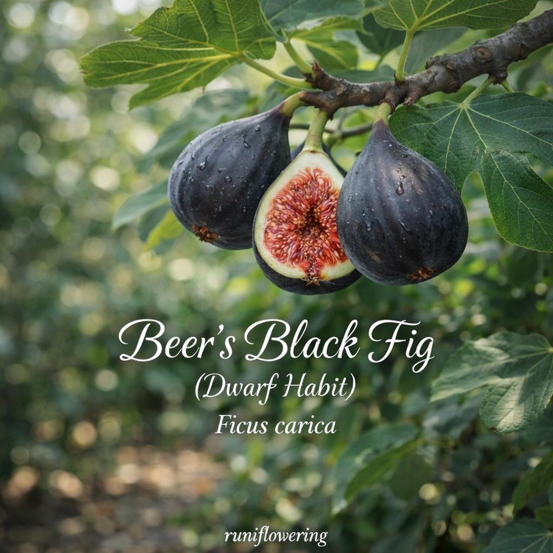 Beer's Black Fig Live Plant, Sweet Dark Purple Figs Dwarf Habit Cold ...