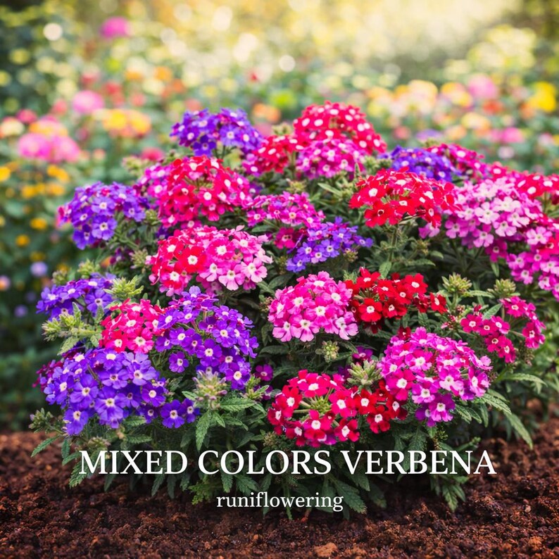 100 Mixed Color Verbena Seeds Verbena Hortensis Flower, Long Blooming ...