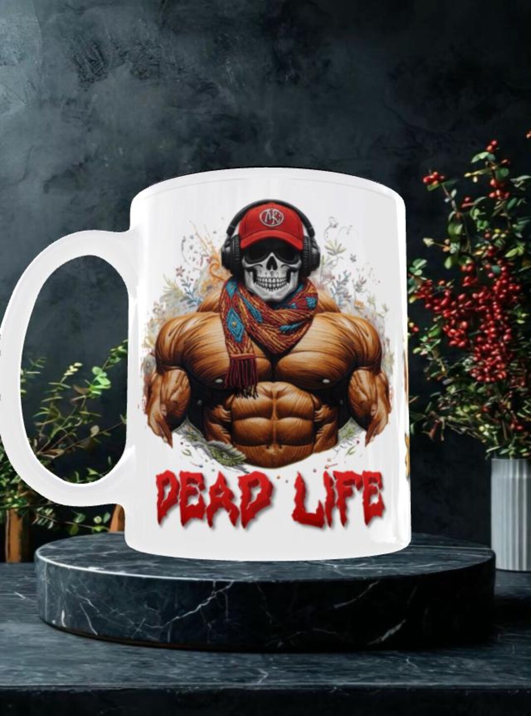 Skull Bodybuilder Dead Life Mug Design 300DPI Digital Download - Etsy