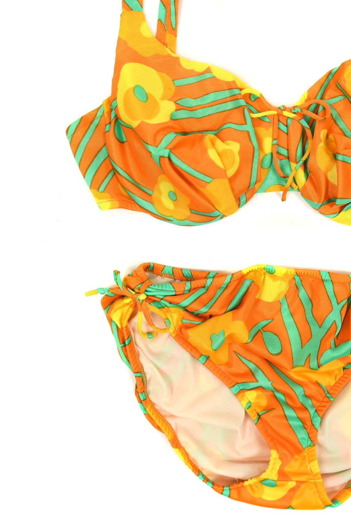 Vintage Bali Swim Bikini: 60s Floral Print Two Piece Bathing Suit (M ...
