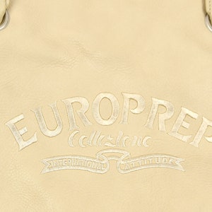 Vintage 80s 90s EURO PREP Minimalist Beige Faux Leather Double Handle ...