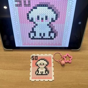 Handmade Pixel Art Dog Refrigerator Magnets, Custom Cute Puppy Perler ...