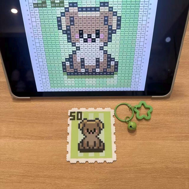 Handmade Pixel Art Dog Refrigerator Magnets, Custom Cute Puppy Perler ...