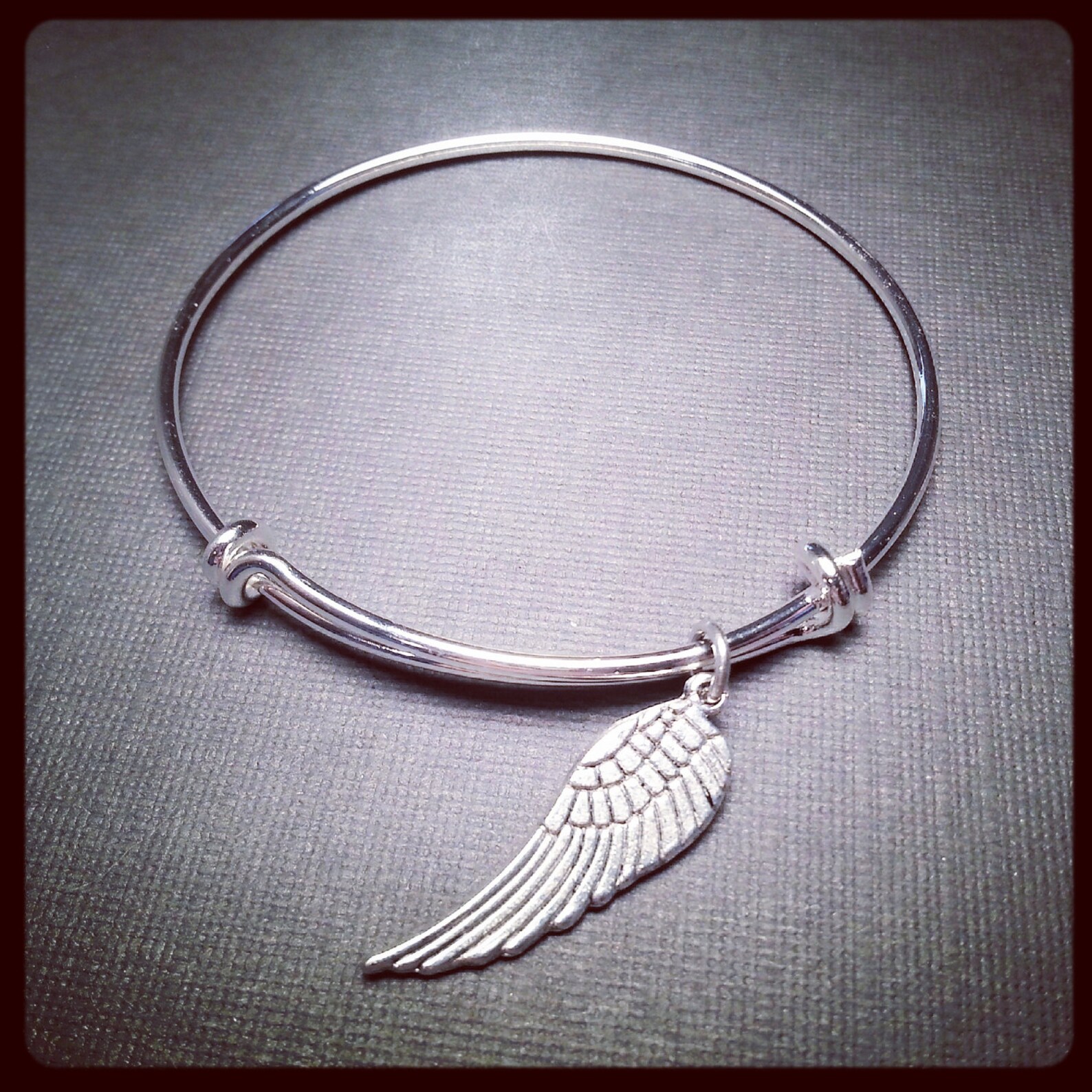 Angel Wing Bracelet Silver Bangle With Wing Charm Angel Wing - Etsy