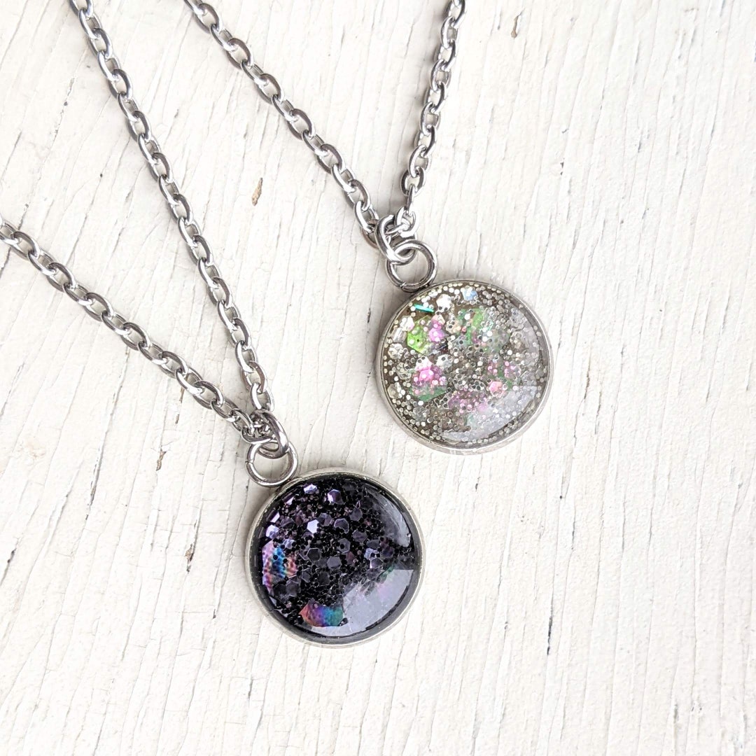 Ashes Memorial Necklace, Cremation Ash Jewelry, Stainless Steel, Dainty ...