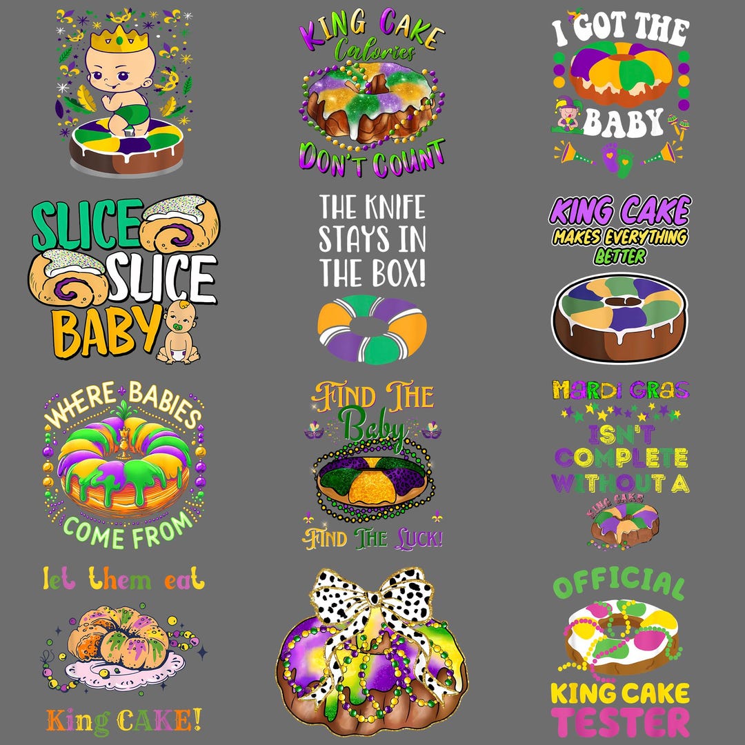 Funny King Cake Mardi Gras Quote Humor PNG – King Cake Humor Clipart ...