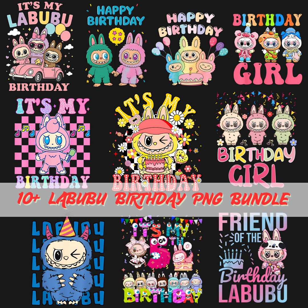 Labubu Geburtstag PNG Bundle, Labubu Png, Niedliche Monster Feiertage ...