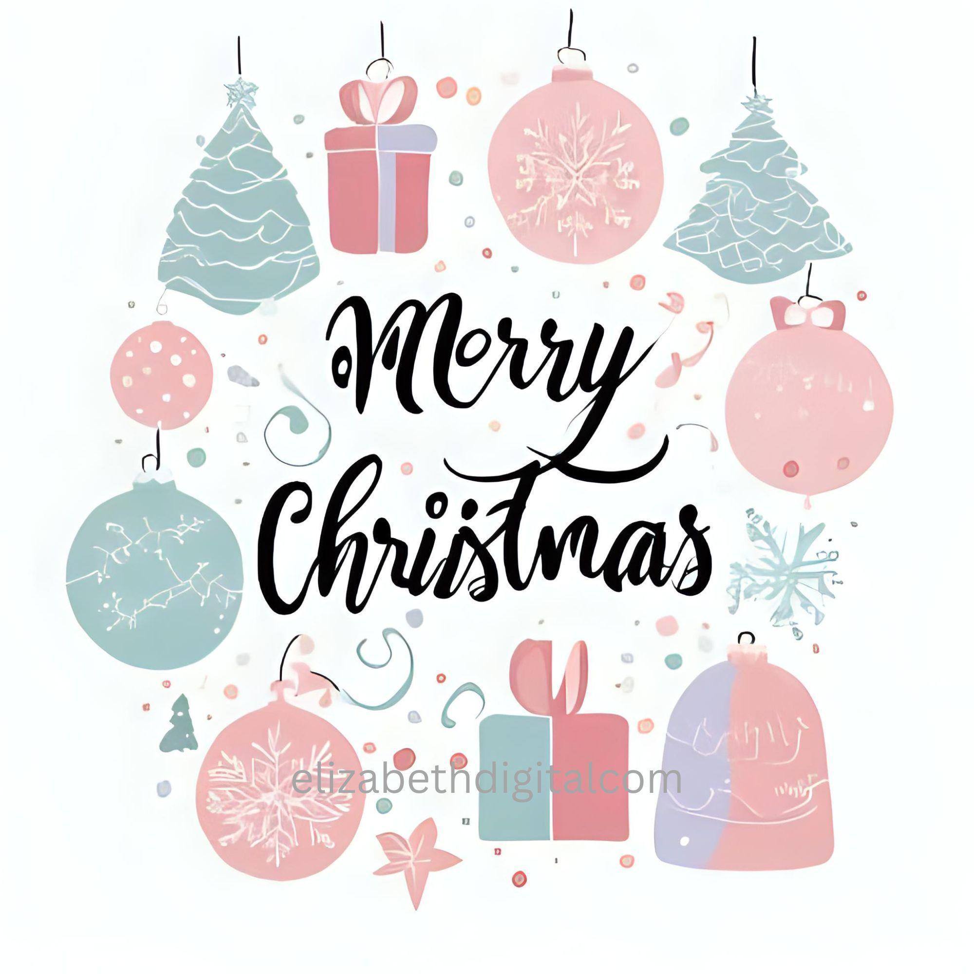 Pastel Christmas Wreath Clipart | Holiday PNG (digital Download) - Etsy