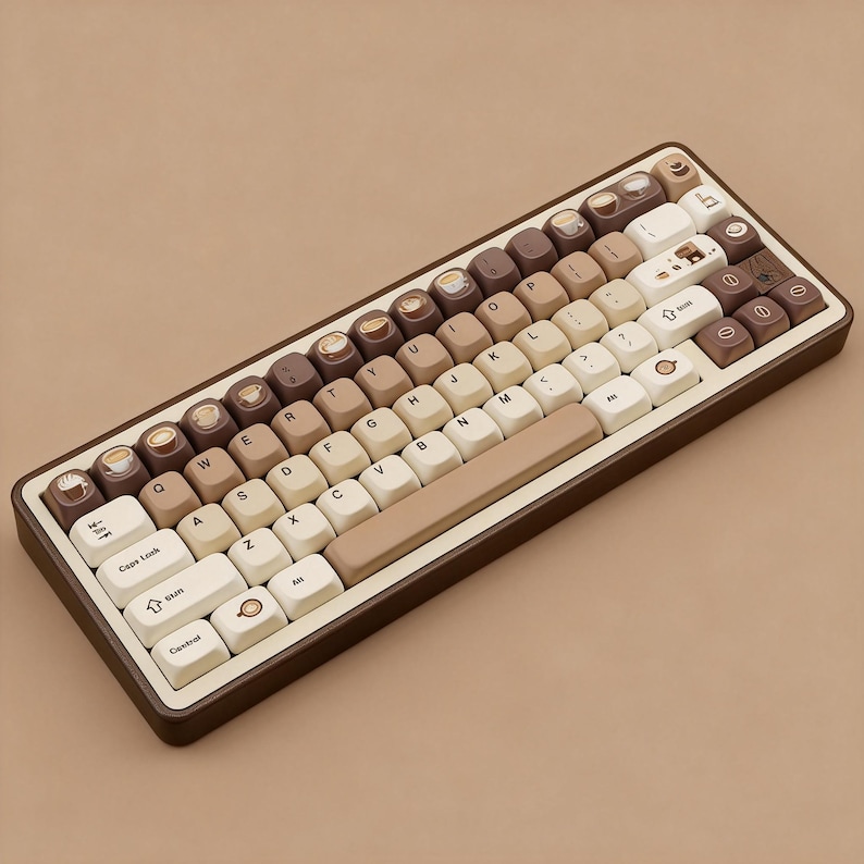 Coffee Tone PBT Keycaps | 145-key Full Compatibility Set | FOA Profile ...