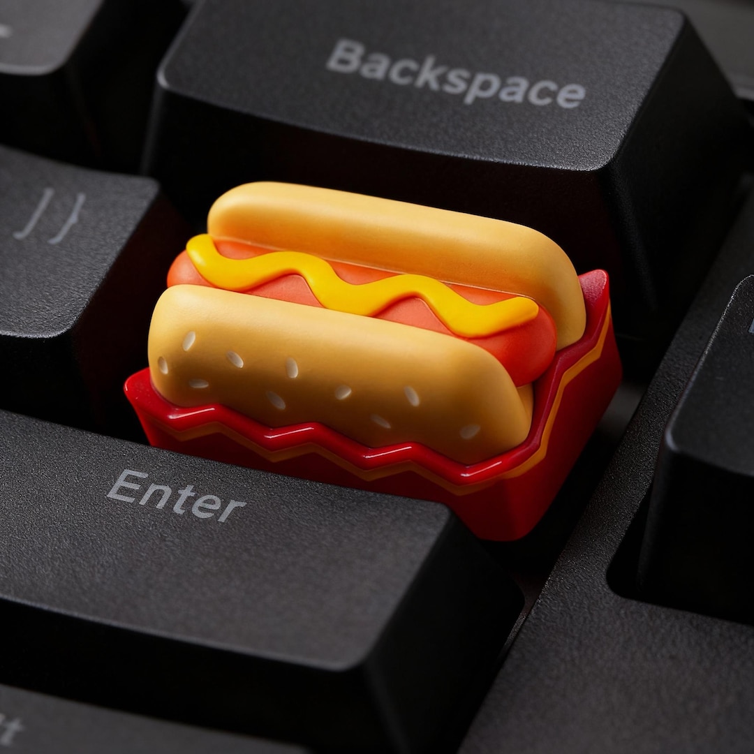 Handmade Resin Hot Dog TAB Keycap | 1.5U Size, 3D Food Keycap - Etsy