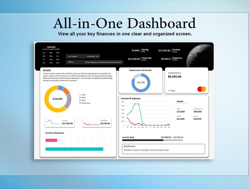 Income & Expense Tracker Excel | Budget Planner Spreadsheet | Personal ...