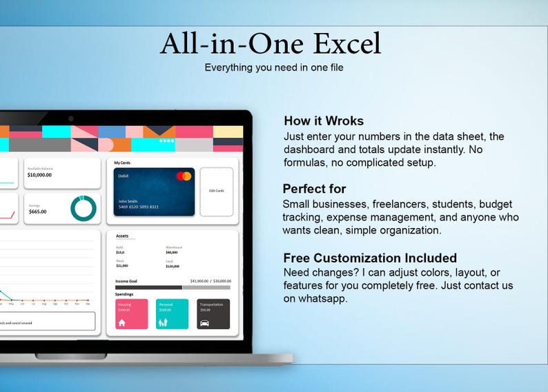 Income & Expense Tracker Excel Template Budget Planner Personal Finance ...