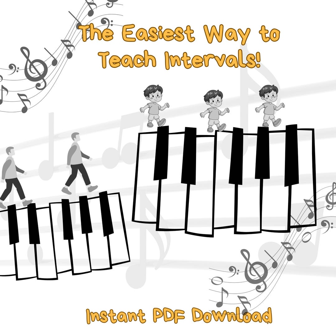 Piano Steps Worksheet: Music Theory Beginners, Visual Learning (digital ...