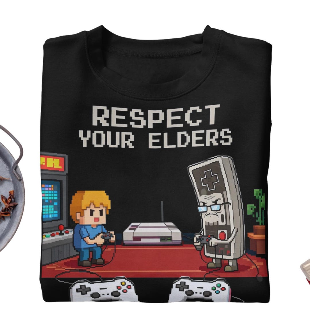 Respect Your Elders Pixel Art SVG PNG, Retro Gaming Design, Funny Gamer ...