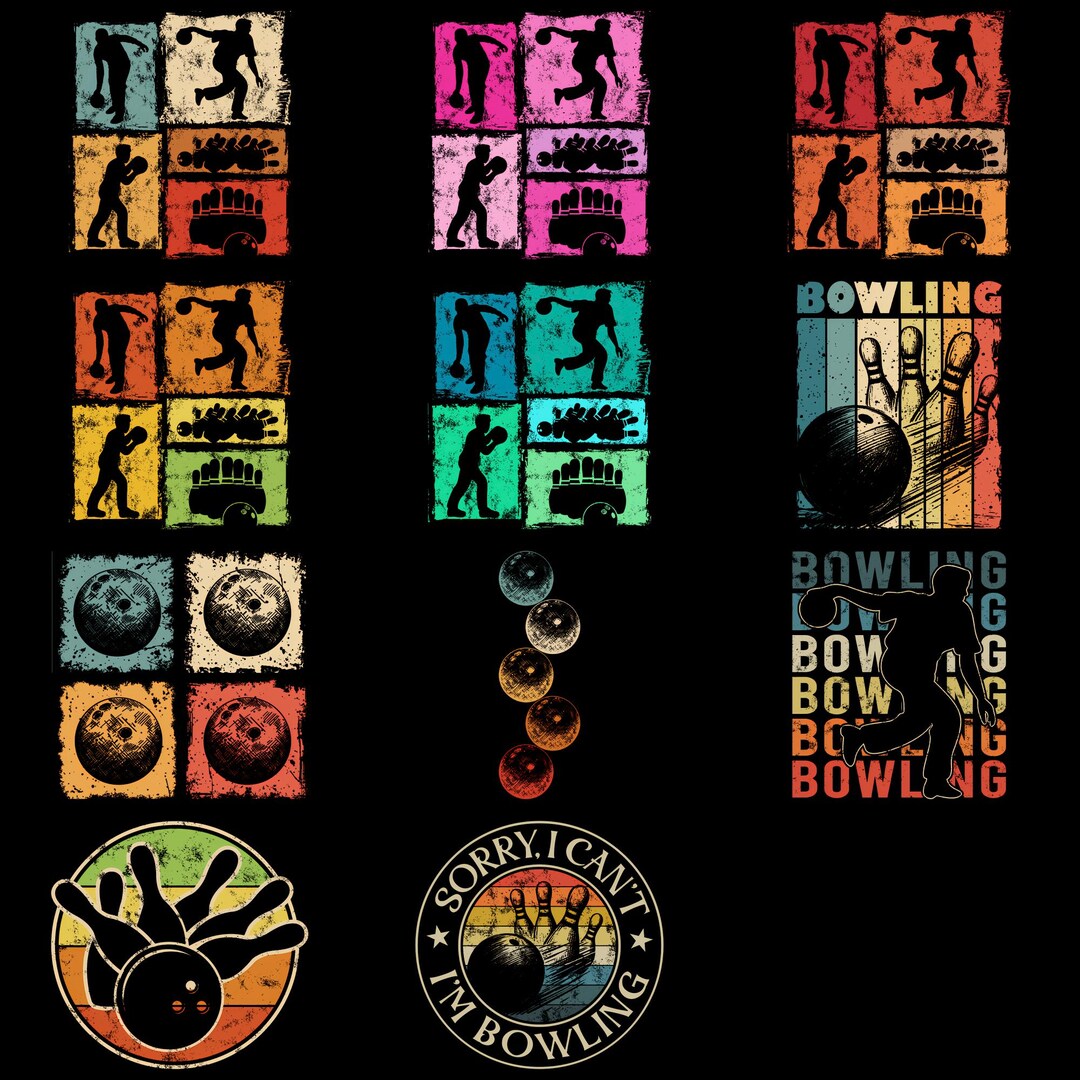 Bowling Lovers PNG, Retro Vintage Bowlers Player Clipart, Funny Sports ...