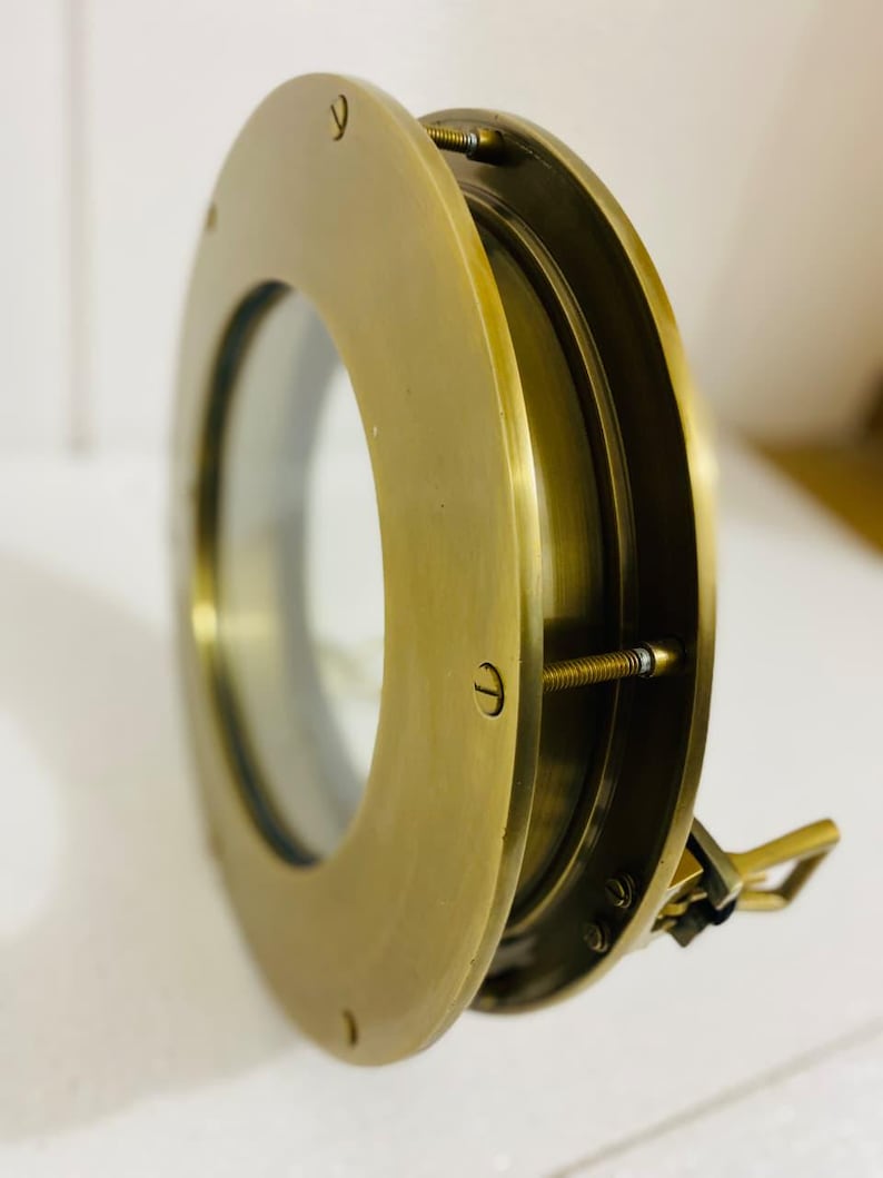 12 Inch Nautical Brass Porthole Wall Decor – Vintage Maritime Ship ...